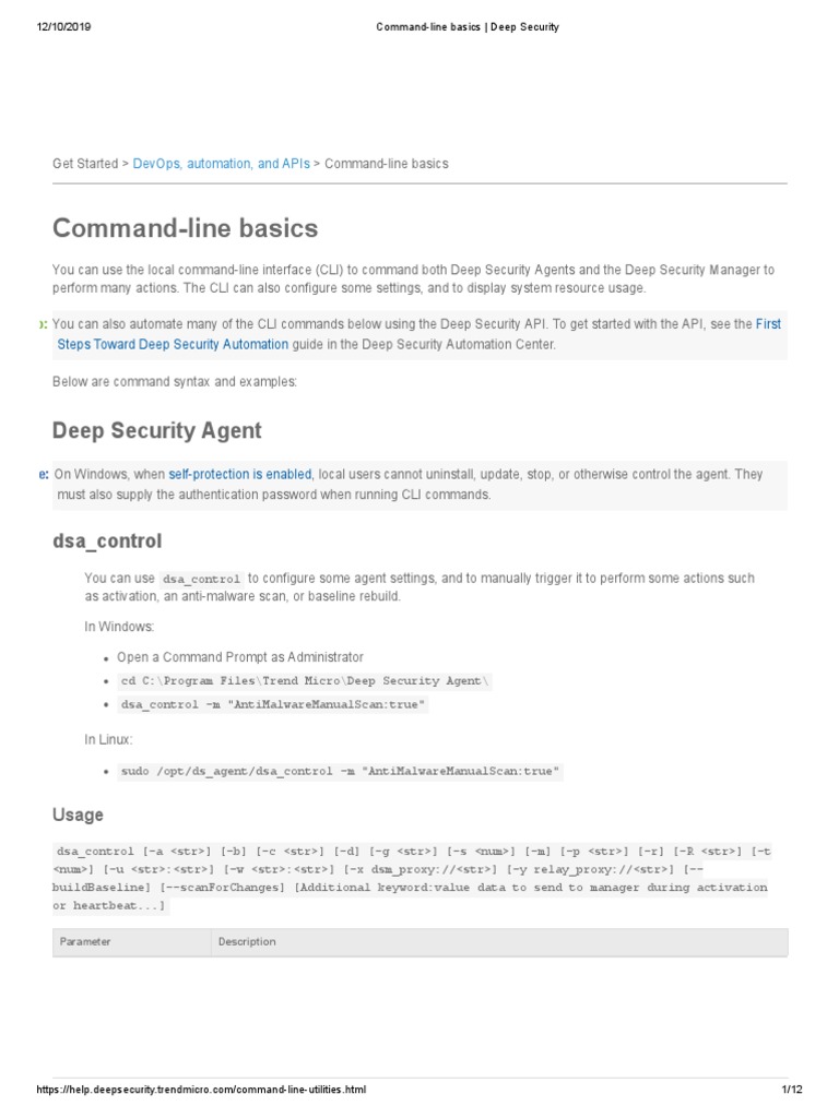 Command Line Basics Deep Security Pdf Command Line Interface I Pv6