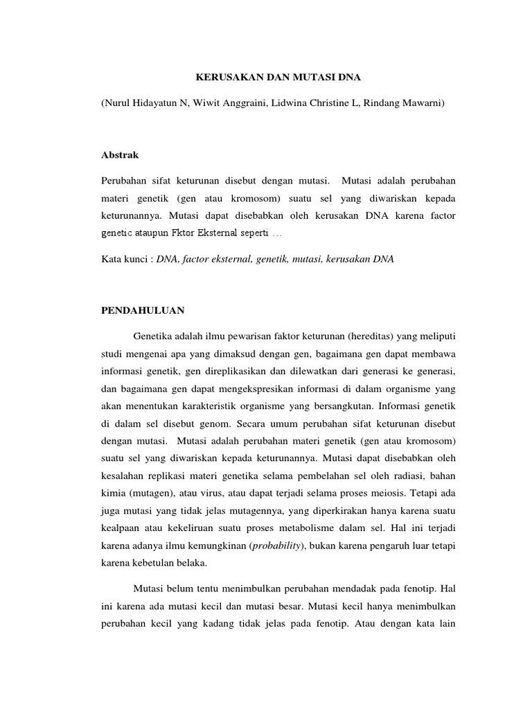 Biomol Mutasi Dna | PDF