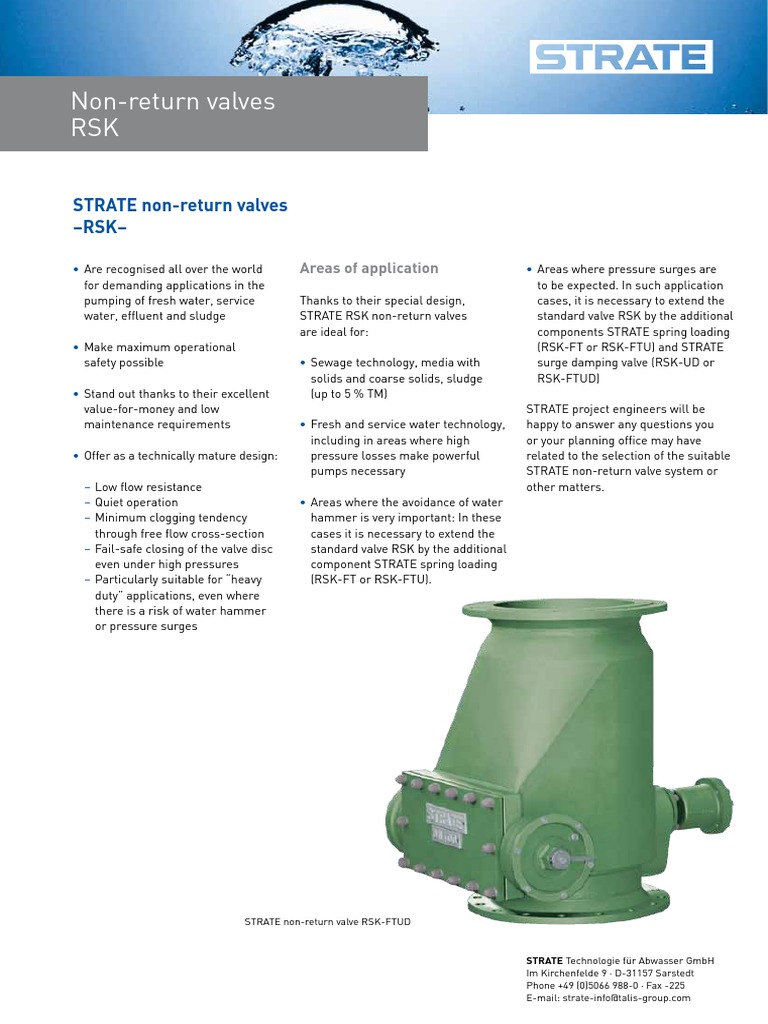 STRATE RSK Check Valves EN | PDF | Valve | Pump