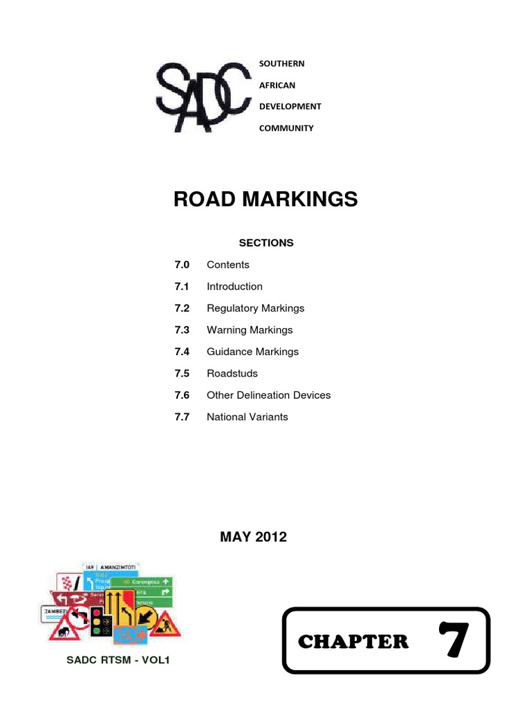 Guide to Road Markings in the Southern African Development Community ...