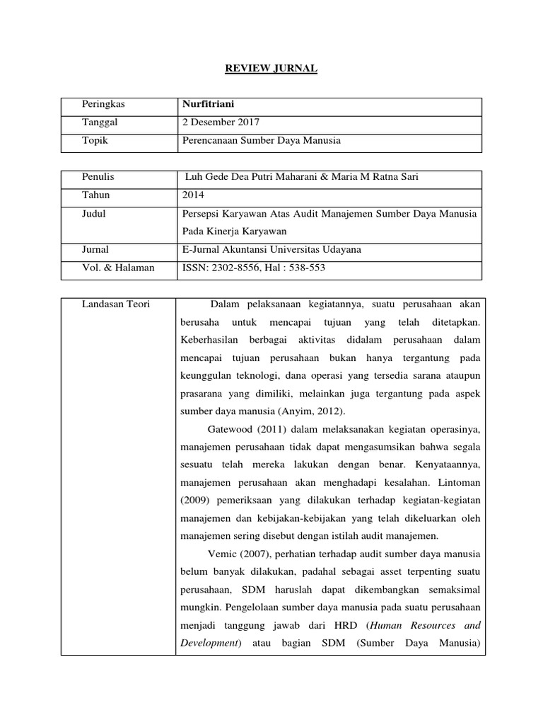 Contoh Review Jurnal | PDF | Karier & Perkembangan | Bisnis