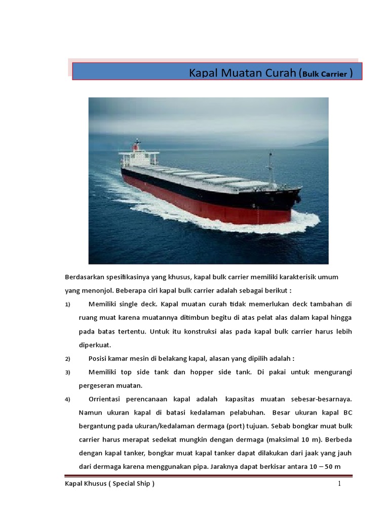 Kapal Bulk Carrier | PDF