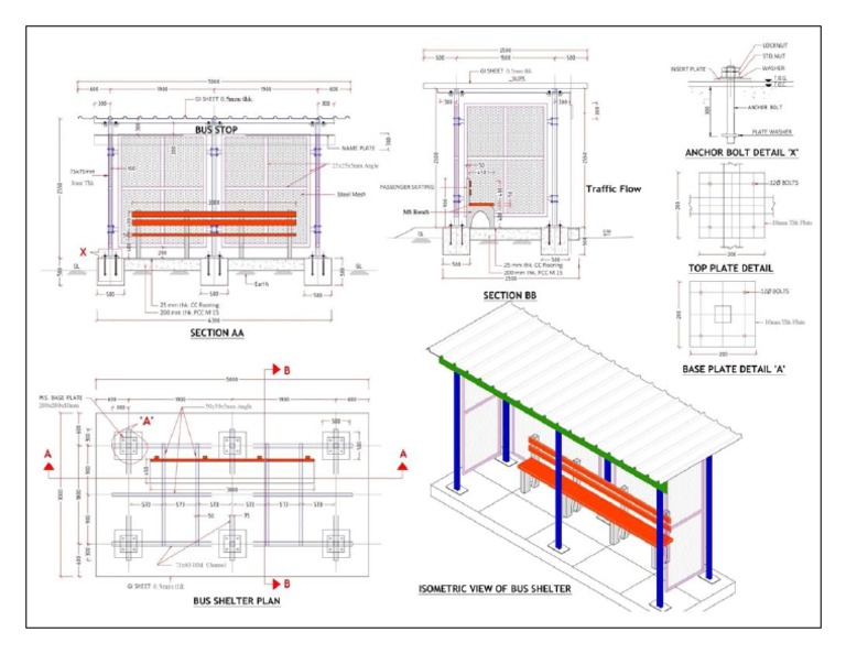Bus Shelter Drawing | PDF