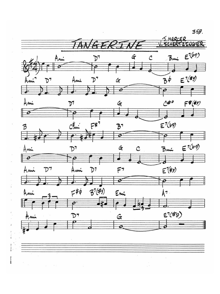 Tangerine Leadsheet in BB | PDF