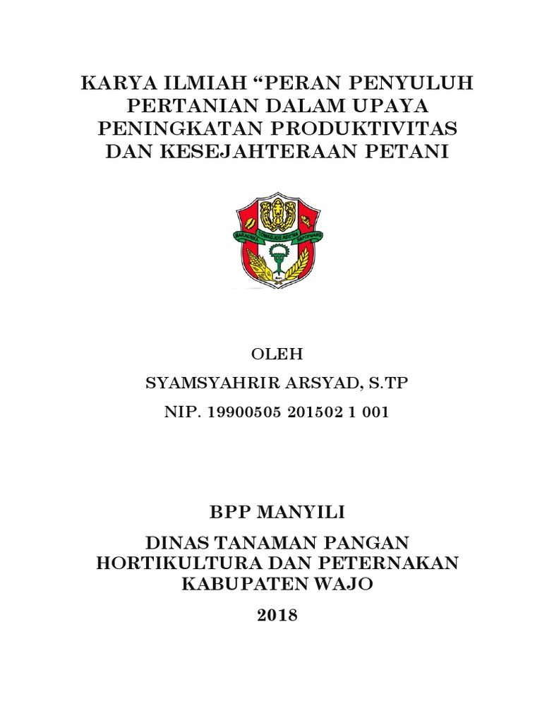 Contoh Karya Tulis Ilmiah I (Satu) | PDF