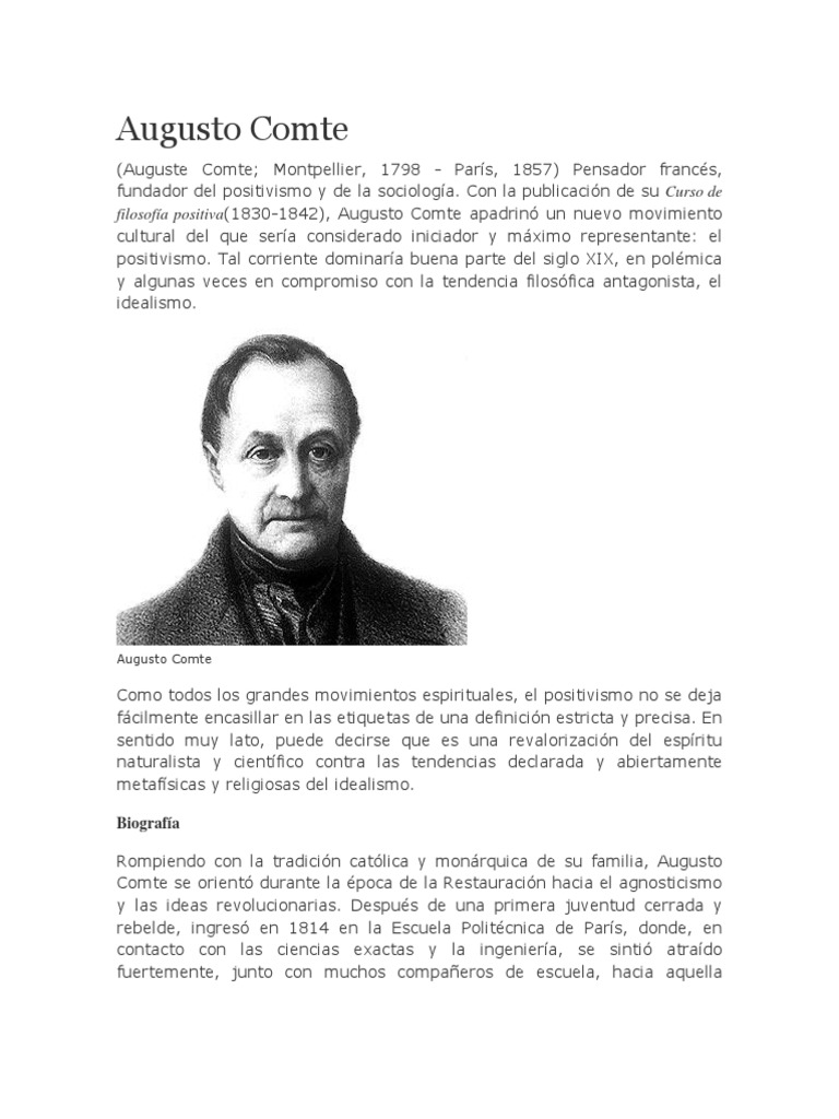 Auguste Comte Biografia