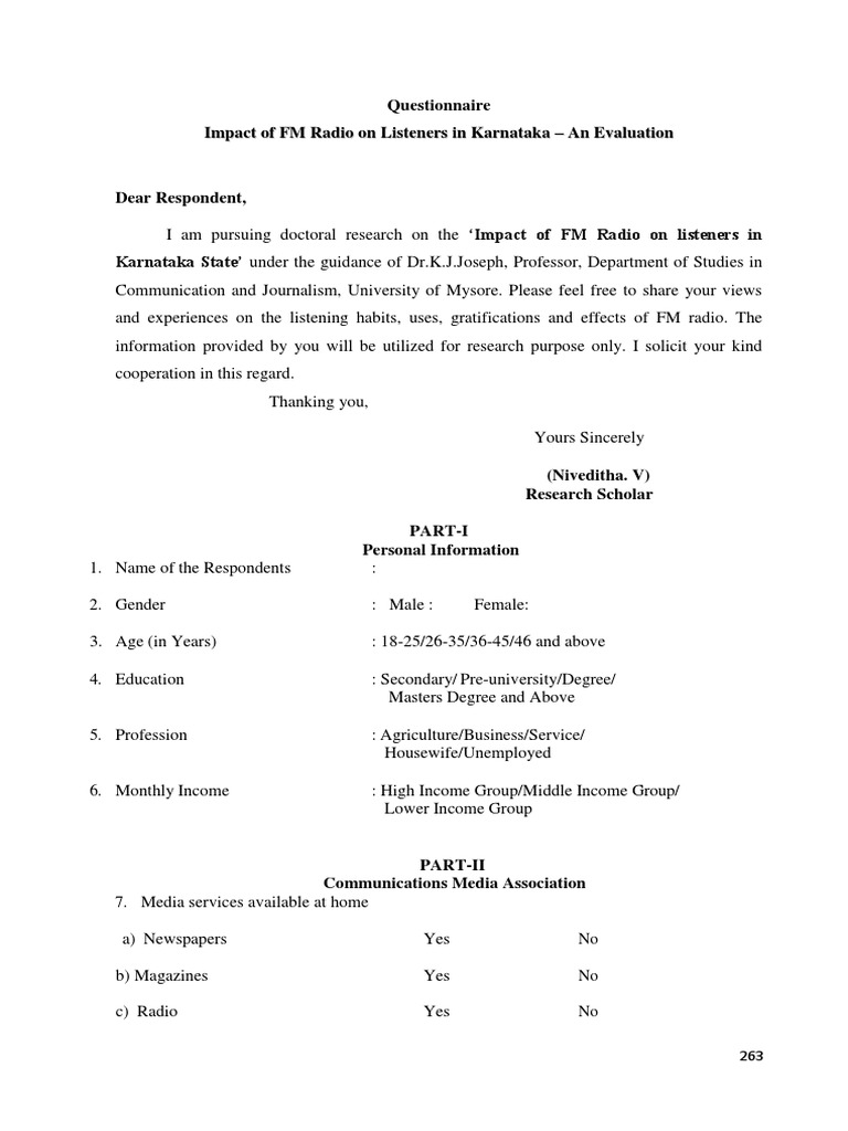 FM Radio Impact Survey in Karnataka | PDF | Radio | Communication
