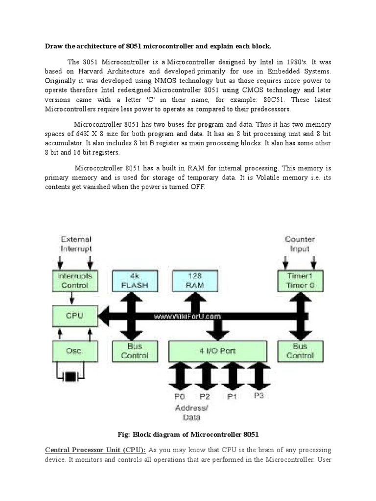 8051 Notes Pdf Microcontroller Random Access Memory 
