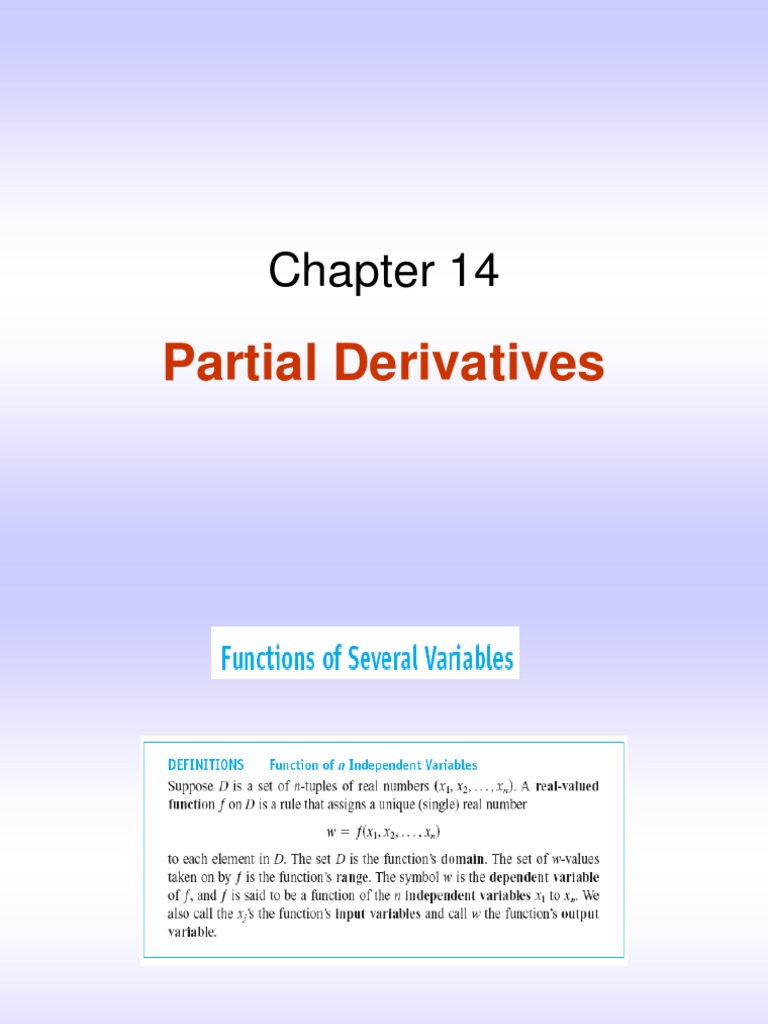 Chapter 14 and 15 (Partial Derivatives and Multiple Integrals) | PDF