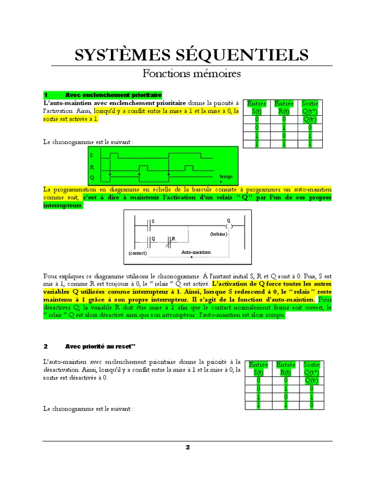 ! Exercices - Systemes-Sequentiels - Fonctions-Mémoires | PDF | Interrupteur | La nature