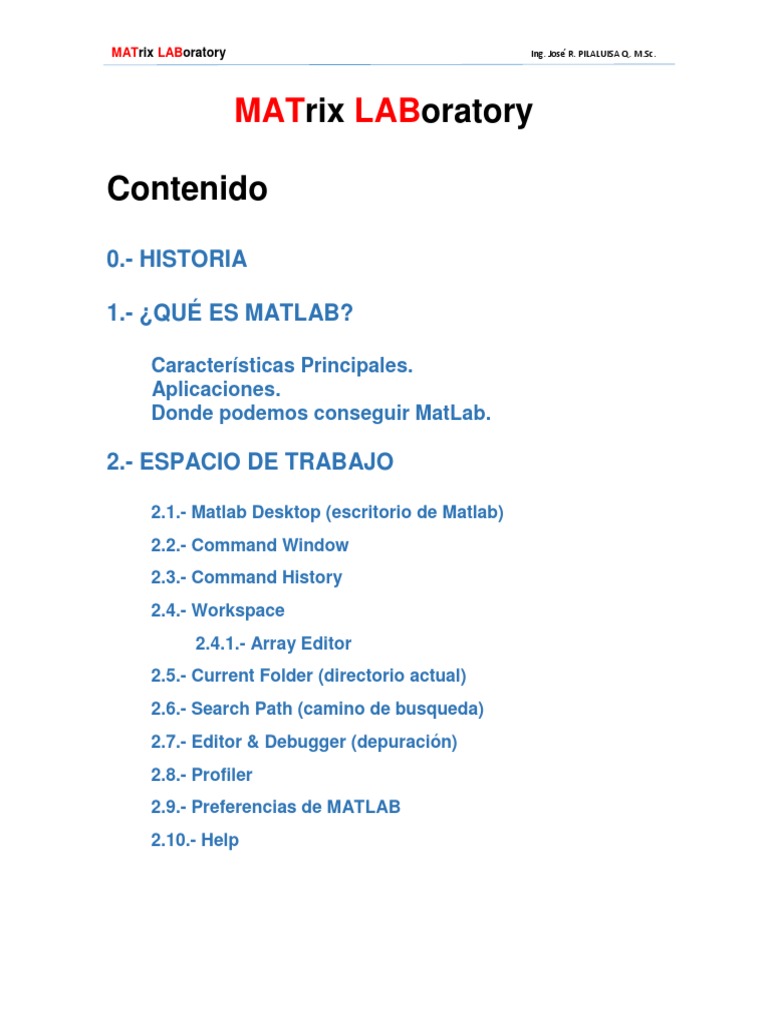 MatLab 2018 INTRODUCCION | PDF | Matlab | Matriz (Matemáticas)