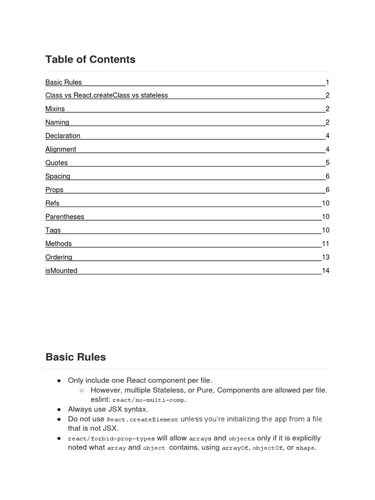 React Style Guide: Best Practices for Writing React Code | PDF | Areas ...