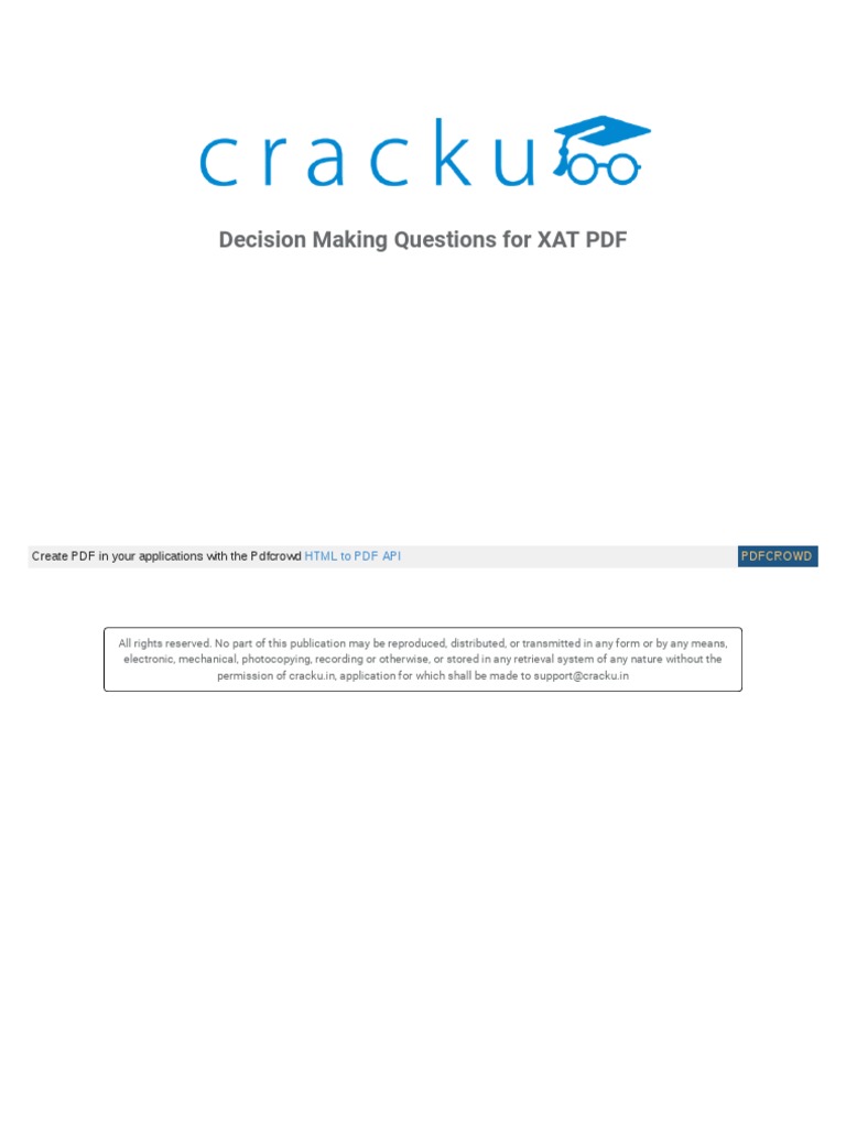 Decision Making Questions For XAT PDF | PDF | Brand | Retail