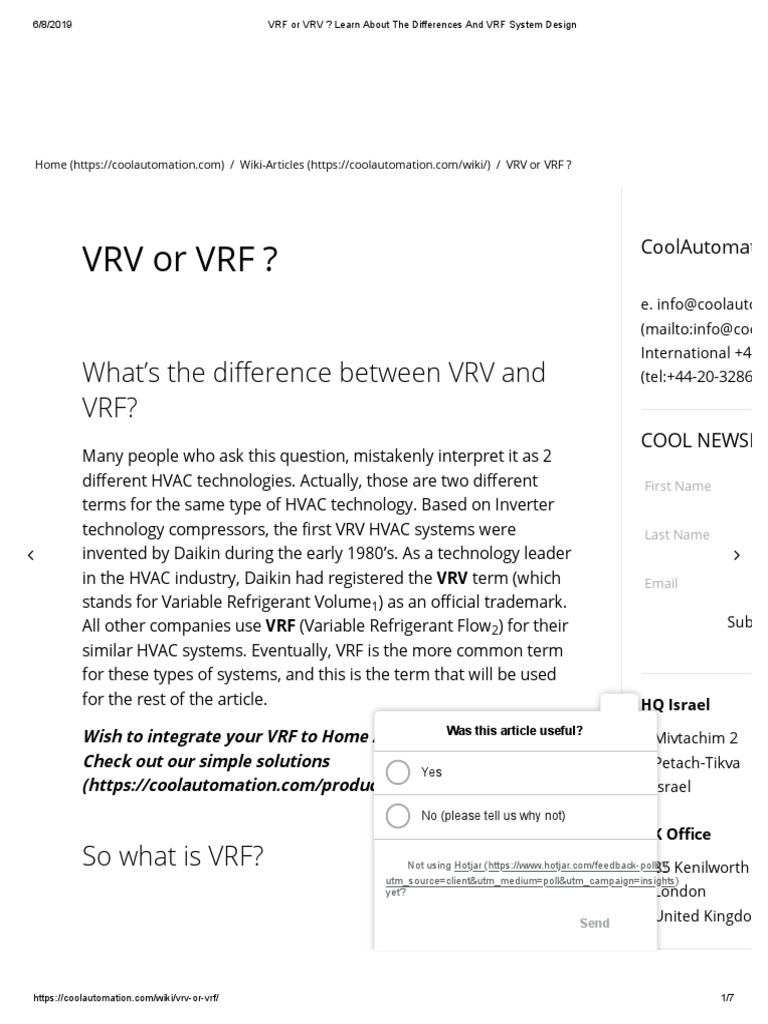 VRF or VRV - Learn About The Differences and VRF System Design | PDF | Building | Transport ...