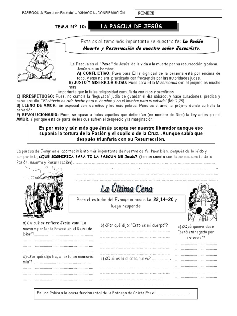 TEMA 10 La Pascua de Jesús | PDF | La resurrección de Jesús | Pascua de ...