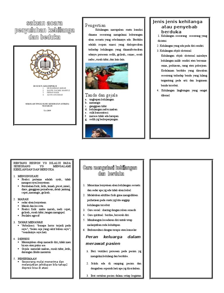 Leaflet Sap Kehilangan Dan Berduka | PDF