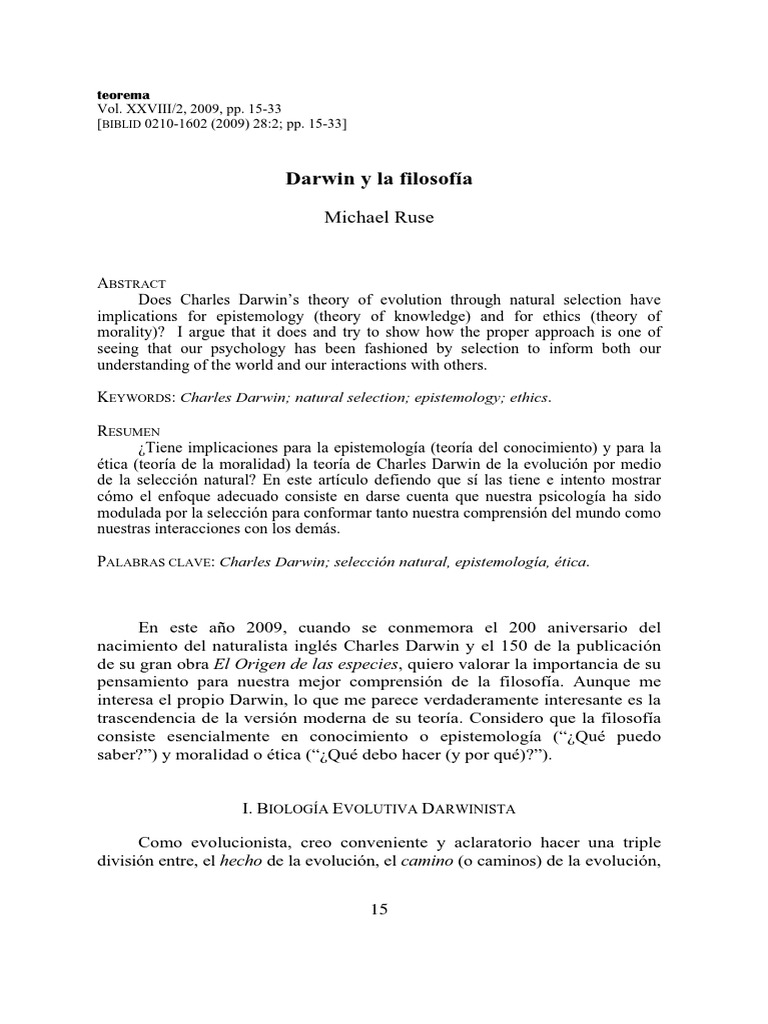 Darwin y La Filosofia-Michael Ruse PDF | PDF | Filosofía | Ciencia y ...