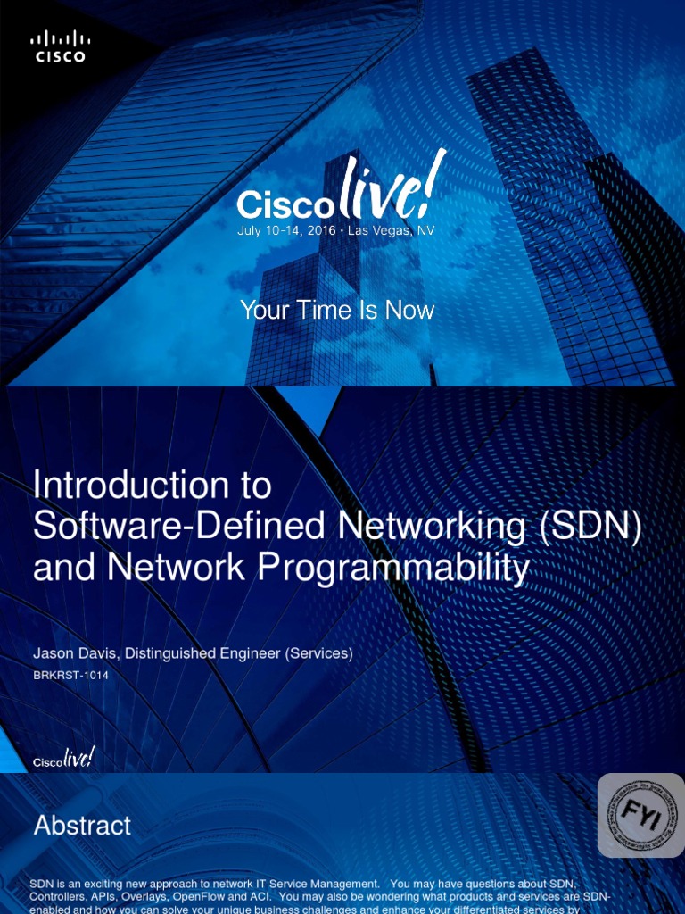 Introduction To Software Defined Networking Sdn And Network Programmability Pdf Pdf 1048
