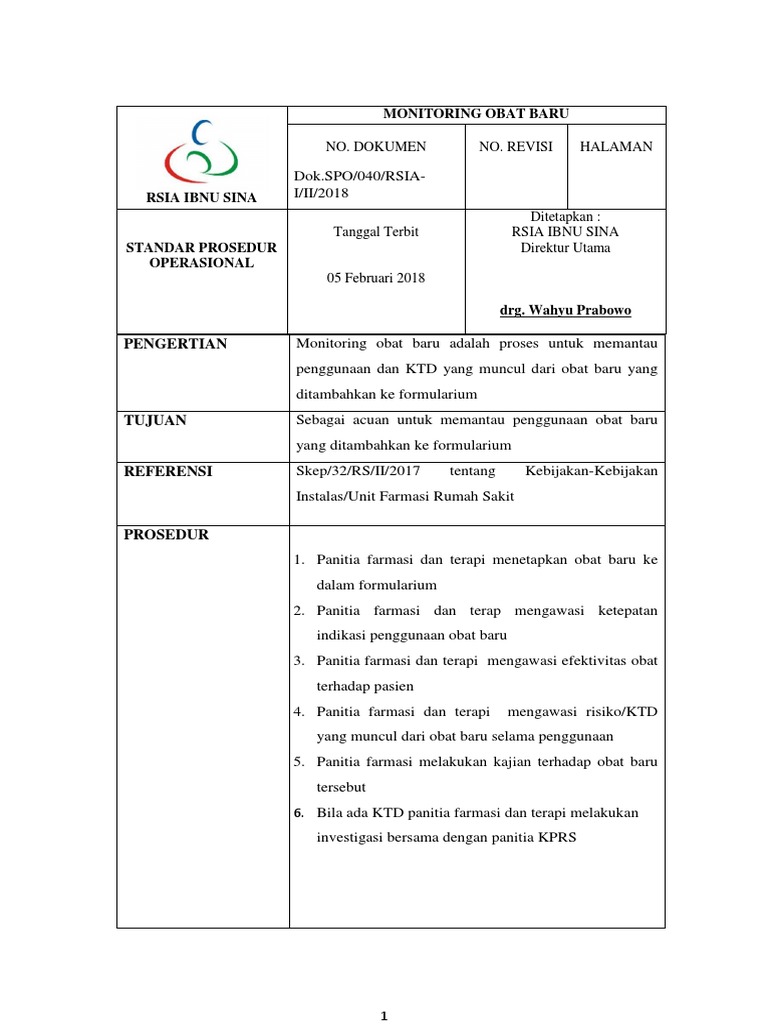 Spo Monitoring Obat Baru | PDF