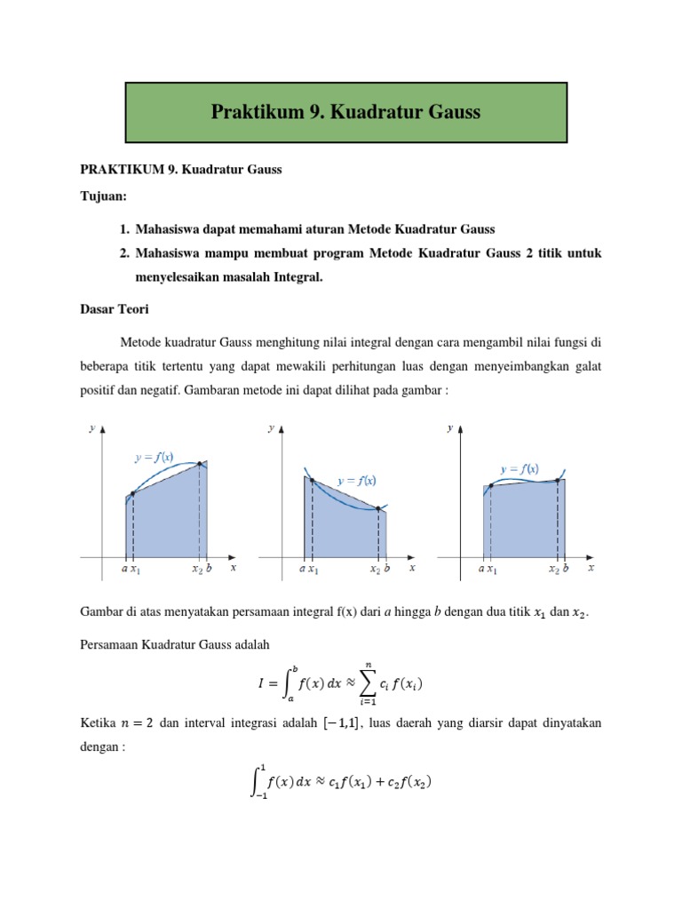 Prak 9 Metode Kuadratur Gauss | PDF