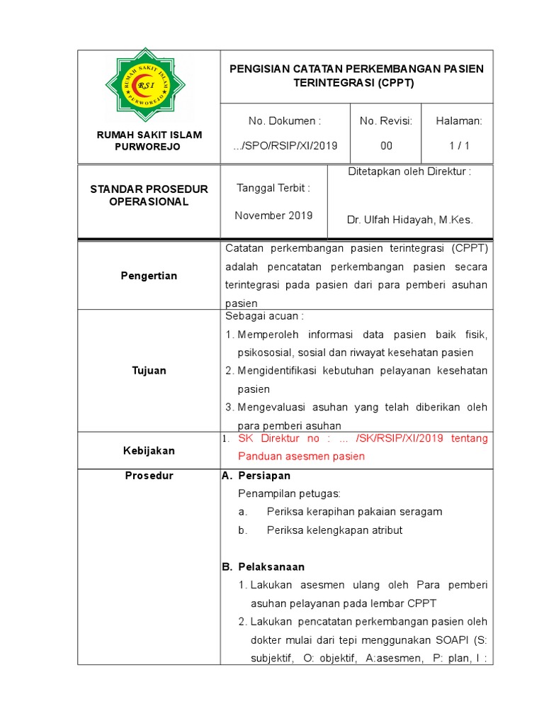 Contoh CPPT untuk Perawat dan Apoteker | PDF