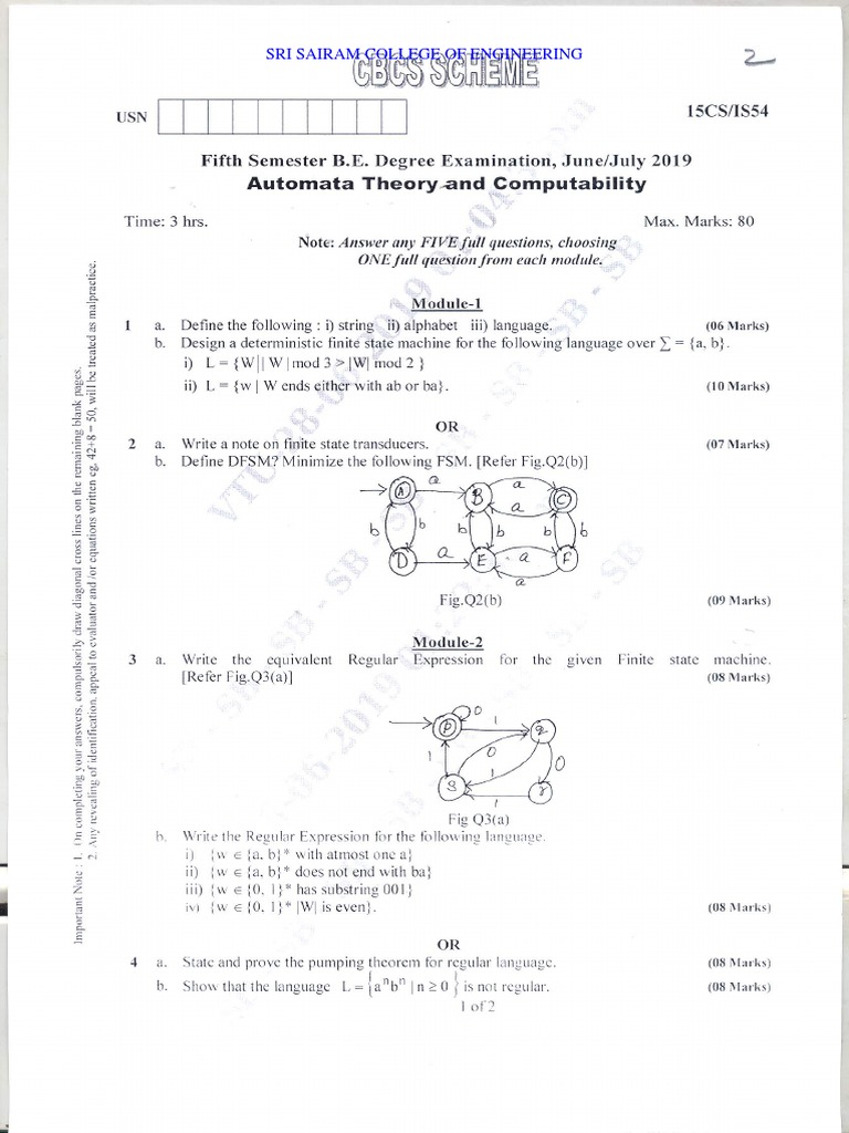 Automata Theory & Computability | PDF