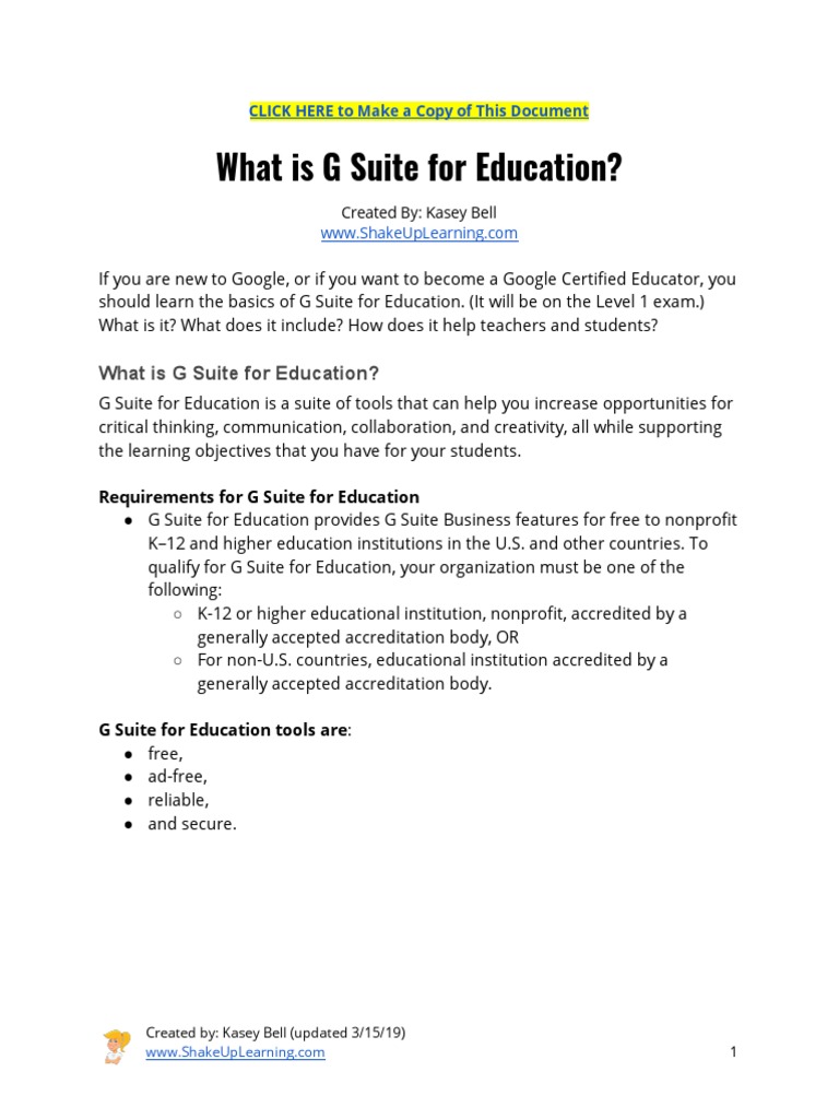What Is G Suite For Education - An Explanation For Teachers (By Kasey ...
