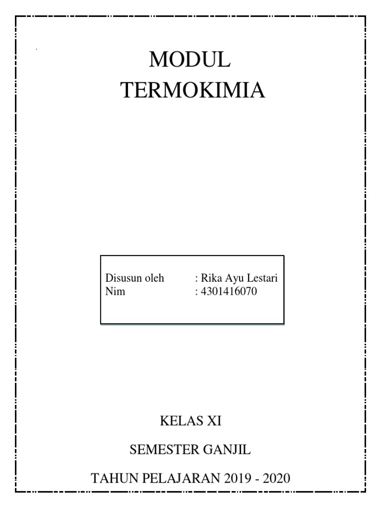 Modul Termokimia PDF | PDF | Sains & Matematika