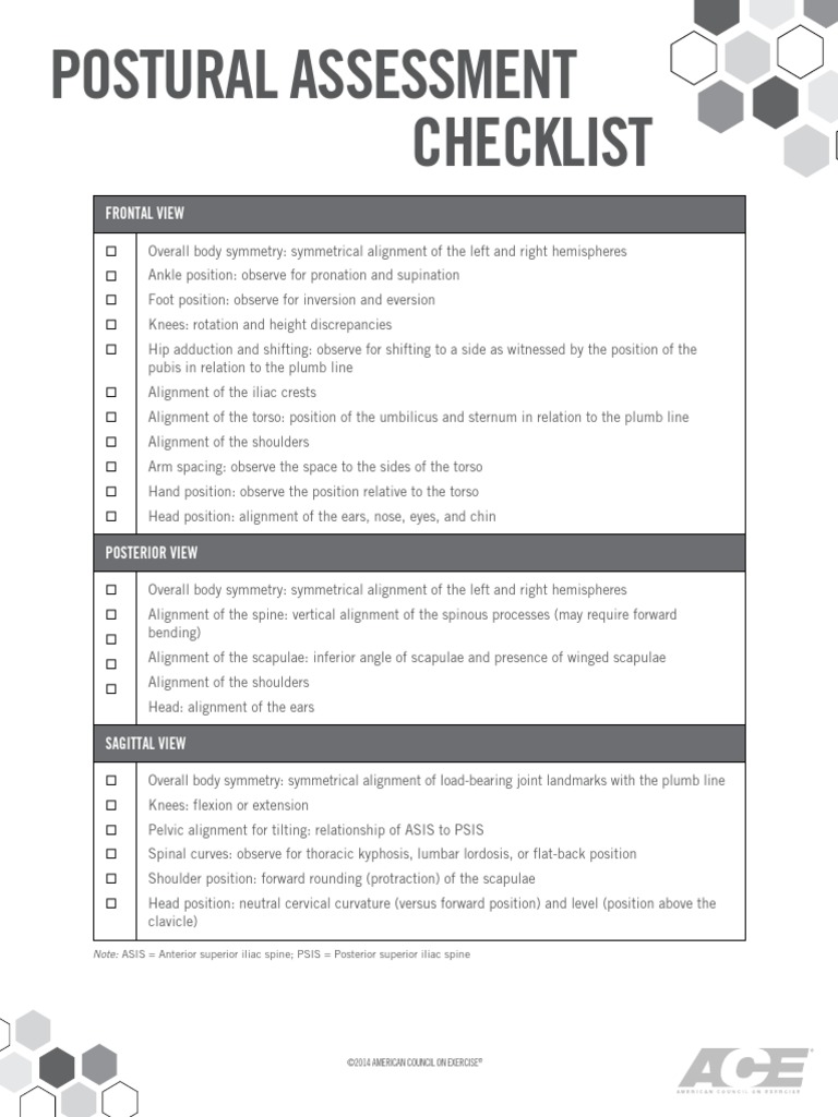 11 PosturalAssessmentChecklist | PDF
