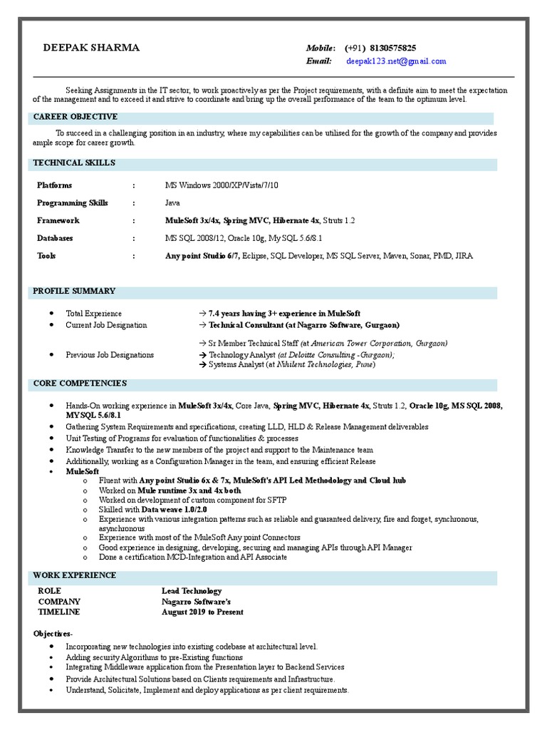 Deepak CV December 2019 | Download Free PDF | Spring Framework | Model ...