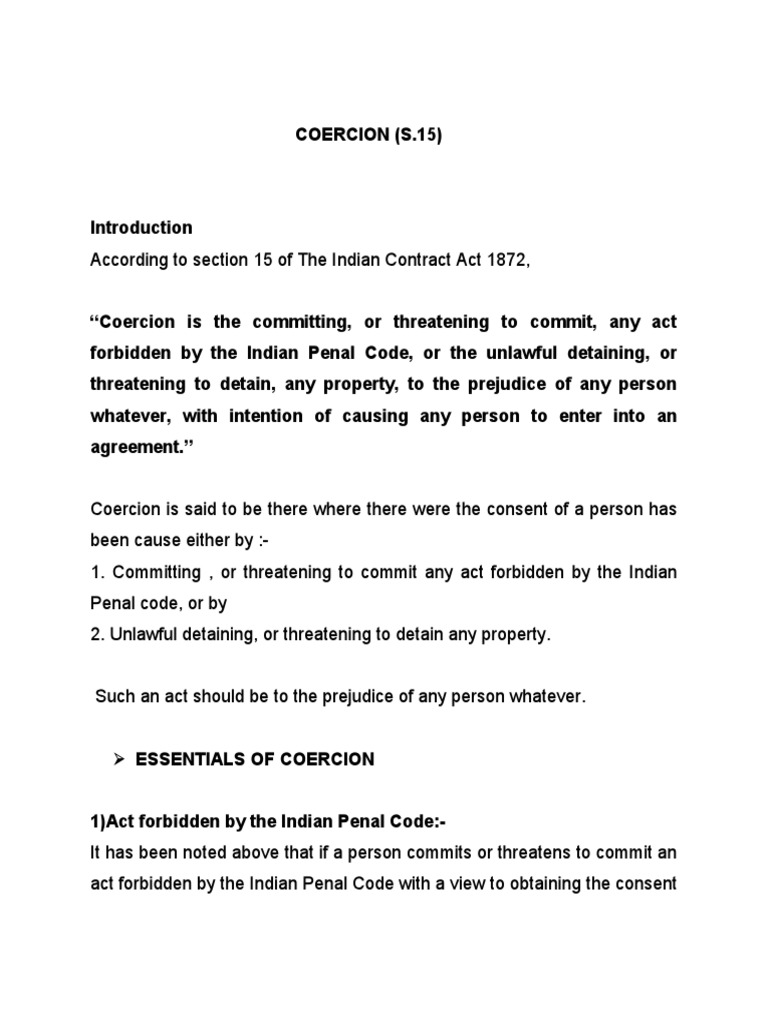 COERCION | PDF | Crime & Violence | Crime Thriller