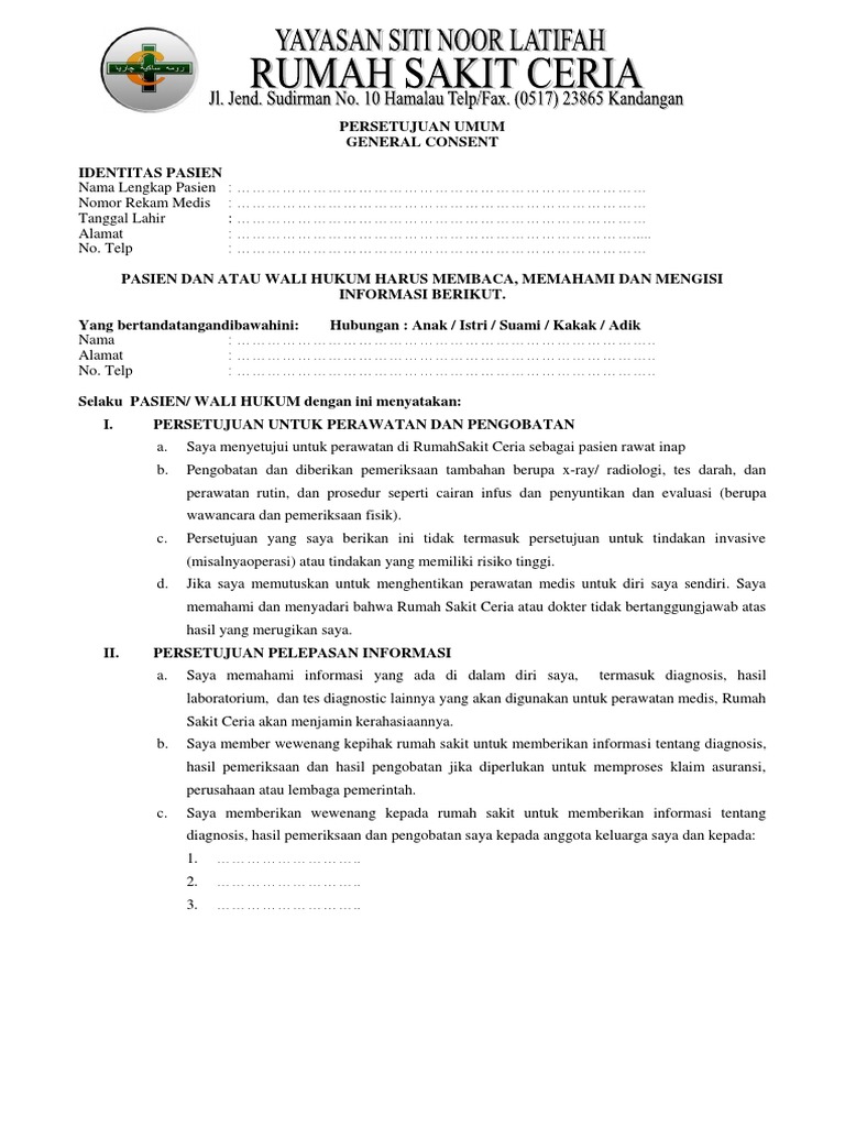 Formulir General Consent | PDF