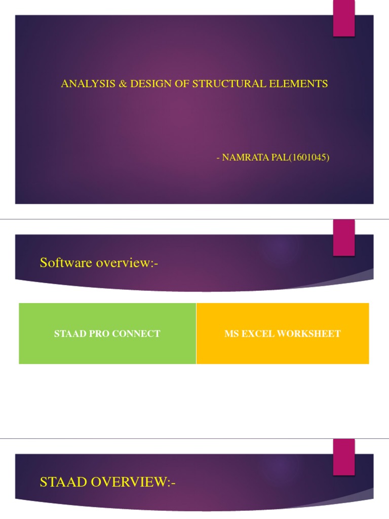Structural Elements Analysis with STAAD PRO | PDF | Structural ...