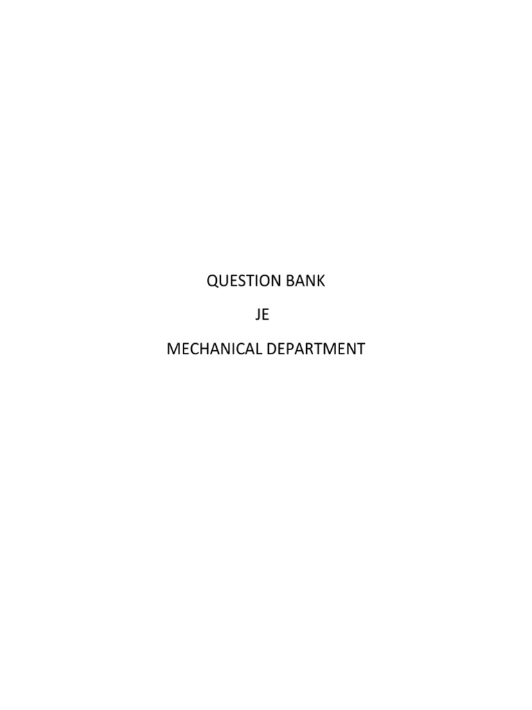 Railway Question Bank - Mechanical | PDF | Bending | Internal ...
