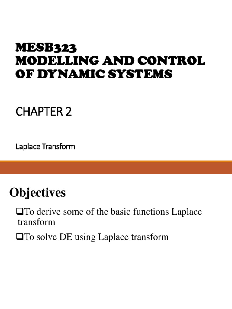 Chapter 2 - Laplace Transform PDF | PDF | Laplace Transform | Mathematical Concepts