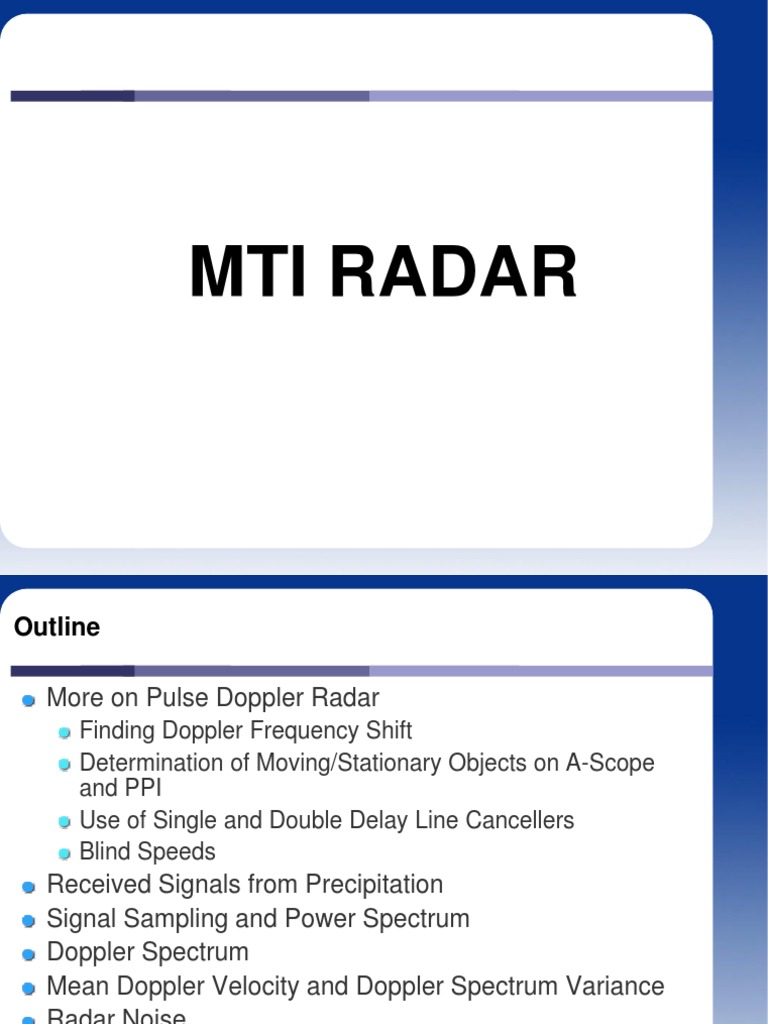 MTI Radar | PDF | Spectral Density | Radar