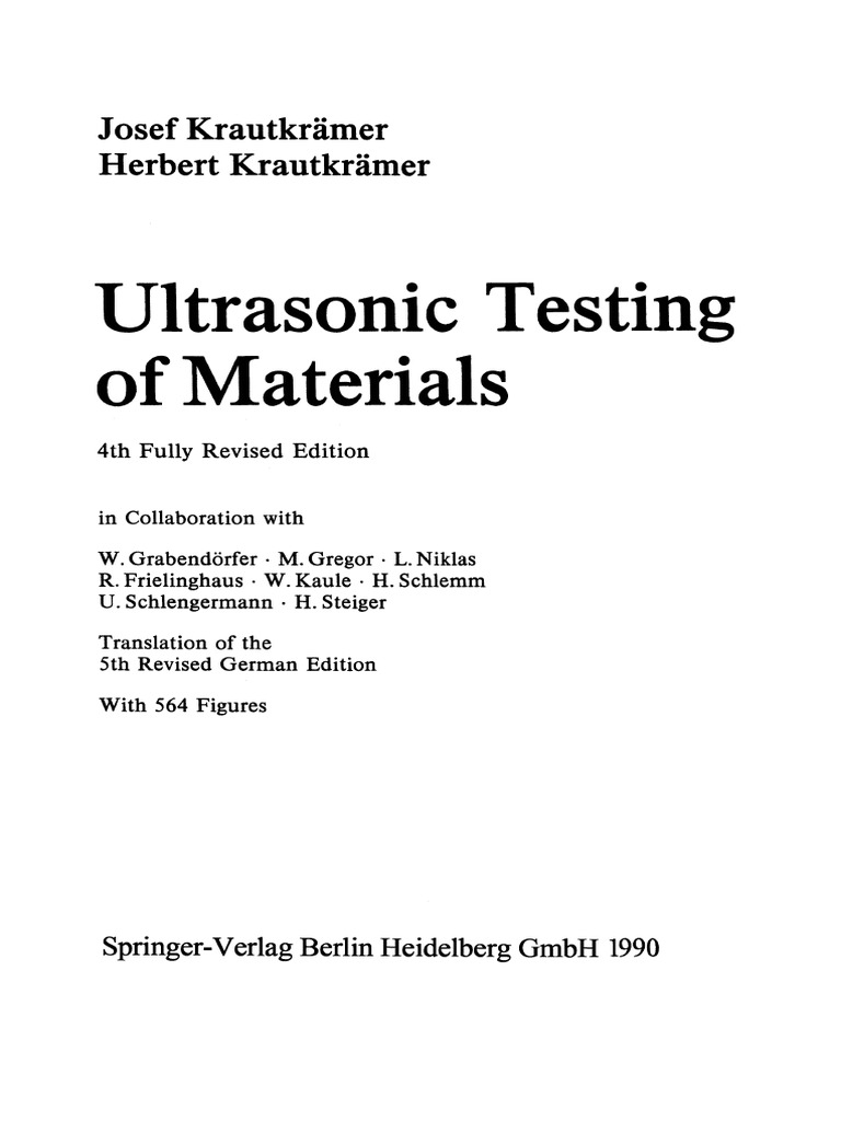 Ultrasonic Testing of Materials Guide | PDF | History