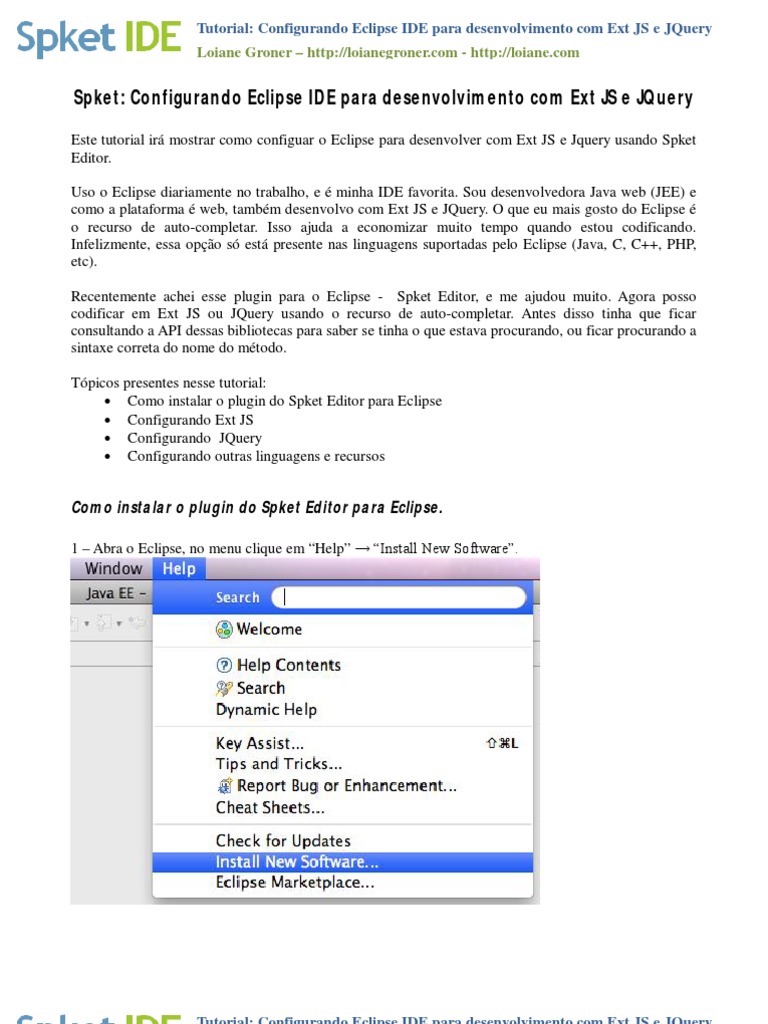 Spket: Configurando Eclipse IDE para Desenvolvimento Com Ext JS e JQuery | PDF | J Query | Plug ...