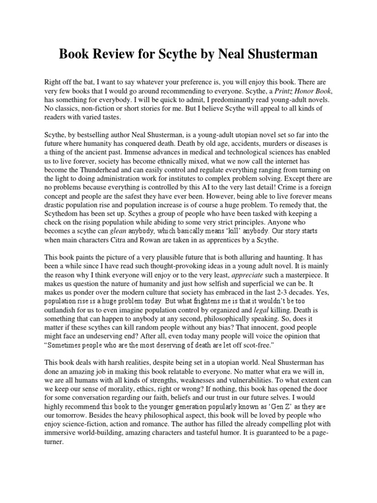 Scythe Book Review | PDF