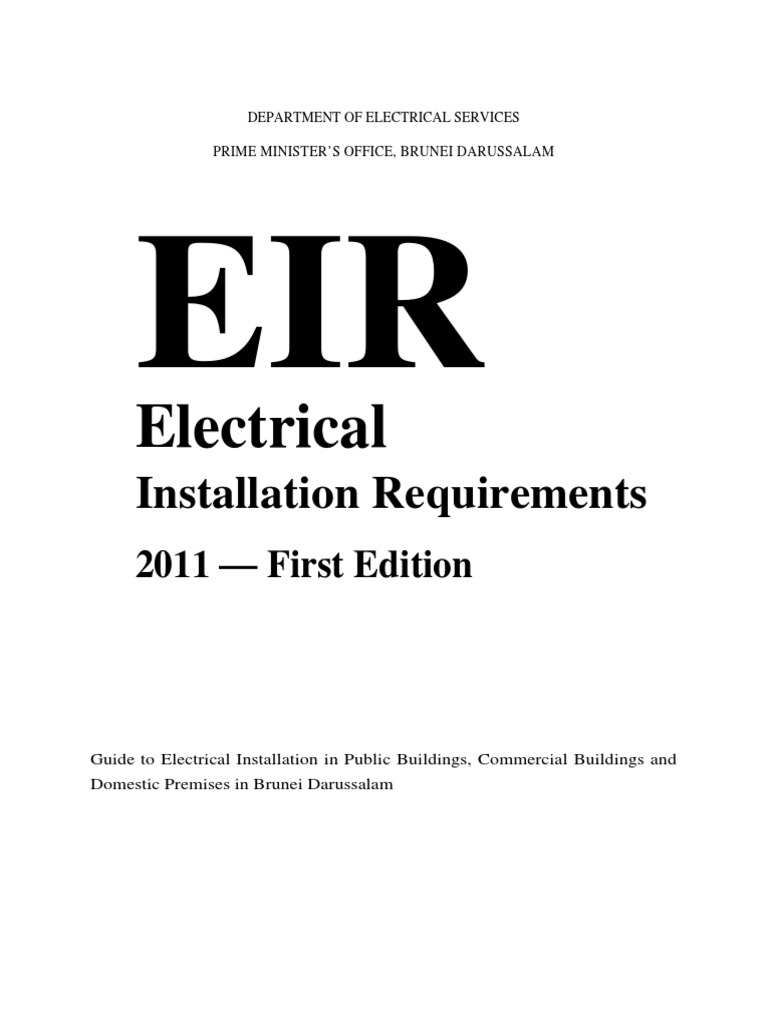 Electrical Installation Requirements - Ref. Appendix (Brunei) | PDF ...