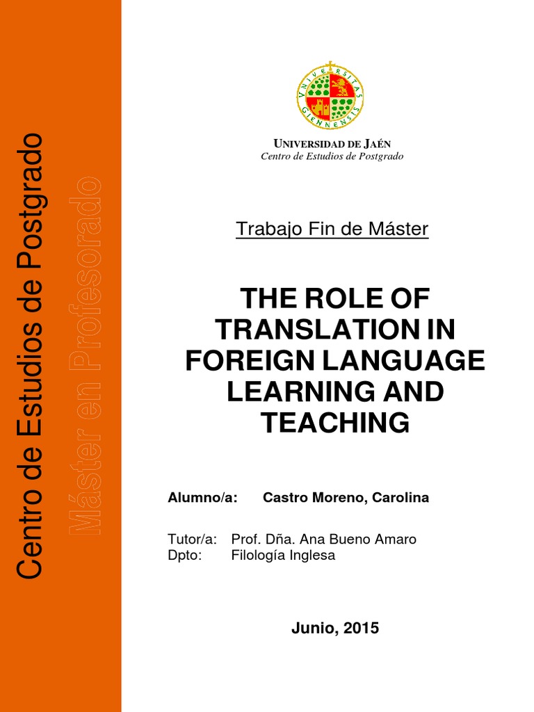 The Role of Translation in Foreign Language Learning and Teaching | PDF ...