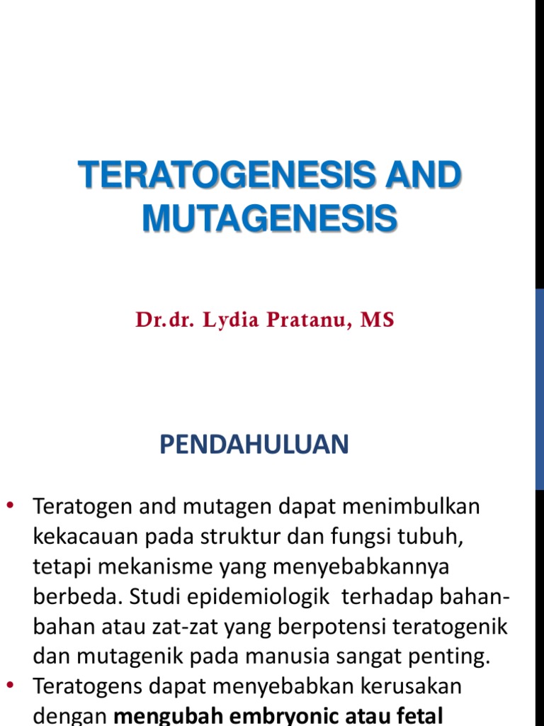TERATOGENESIS DAN MUTAGENESIS Kul-9 | PDF