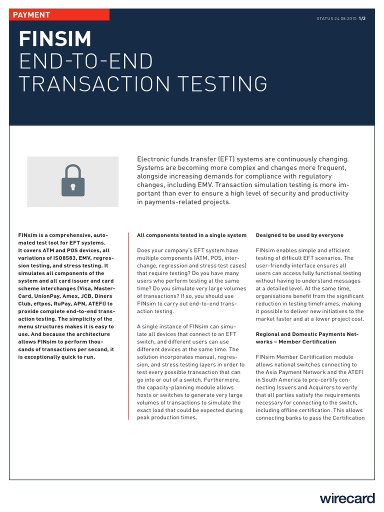 FINsim Factsheet PDF | PDF | Emv | Automated Teller Machine