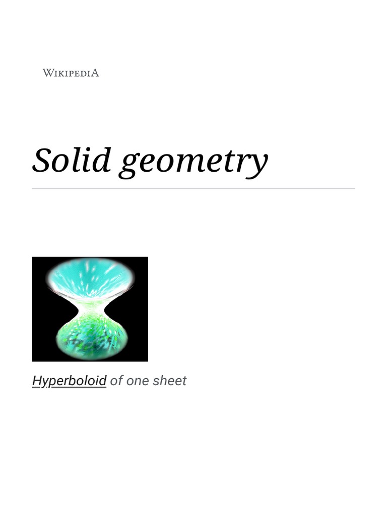 Solid Geometry | PDF | Rectangle | Sphere