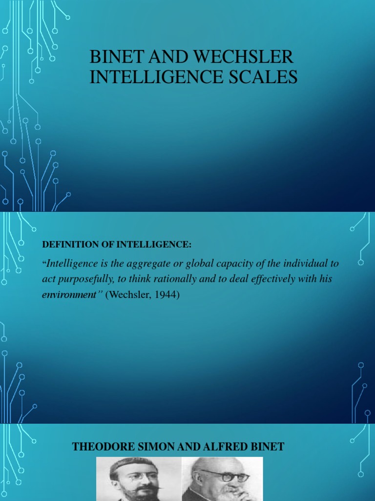 Binet VS Wechsler Intelligence Scales | PDF | Wechsler Adult ...