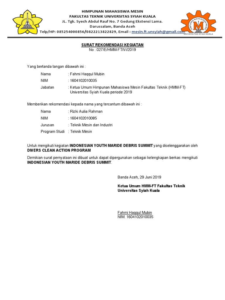 Contoh Surat Rekom | PDF