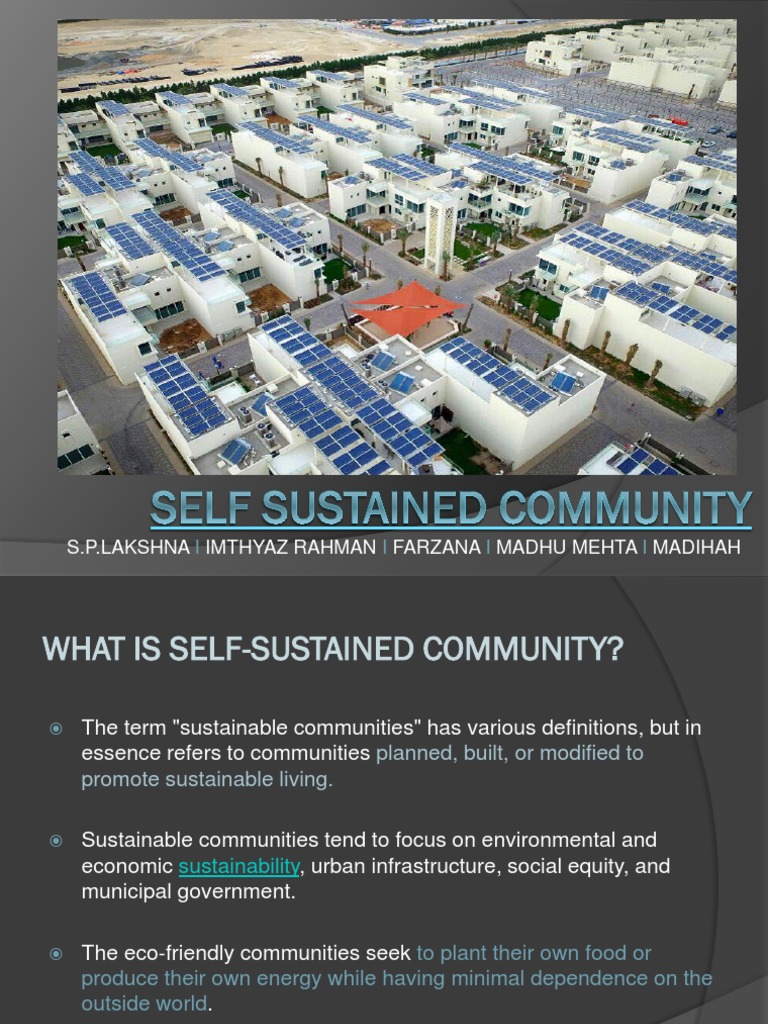 Self Sustained Community | PDF | Sustainability | Green Building