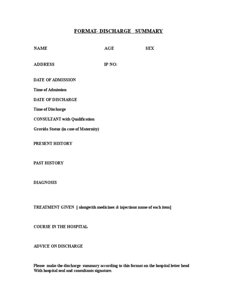 Maternity Discharge Summary Format | PDF | Self-Improvement | Wellness