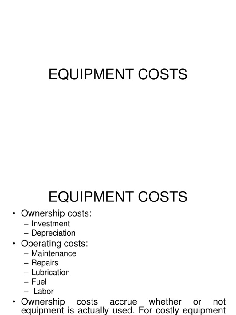 Equipment Ownership and Cost Analysis | PDF | Horsepower | Depreciation