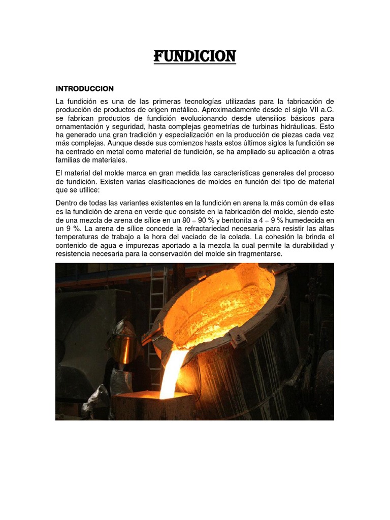 Proceso de Fundicion | PDF | Arrabio | Aluminio